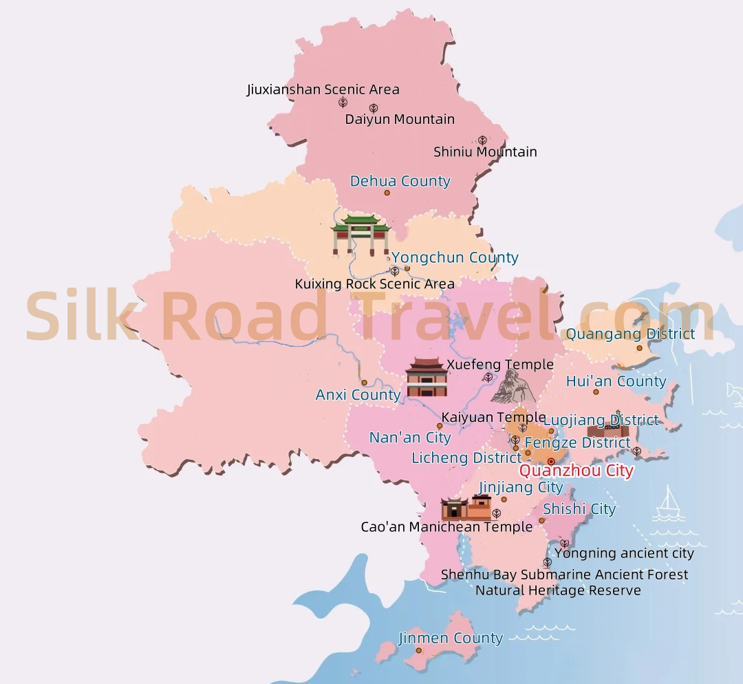 Fujian Maps, Tourist Maps of Fujian-Silk Road Travel