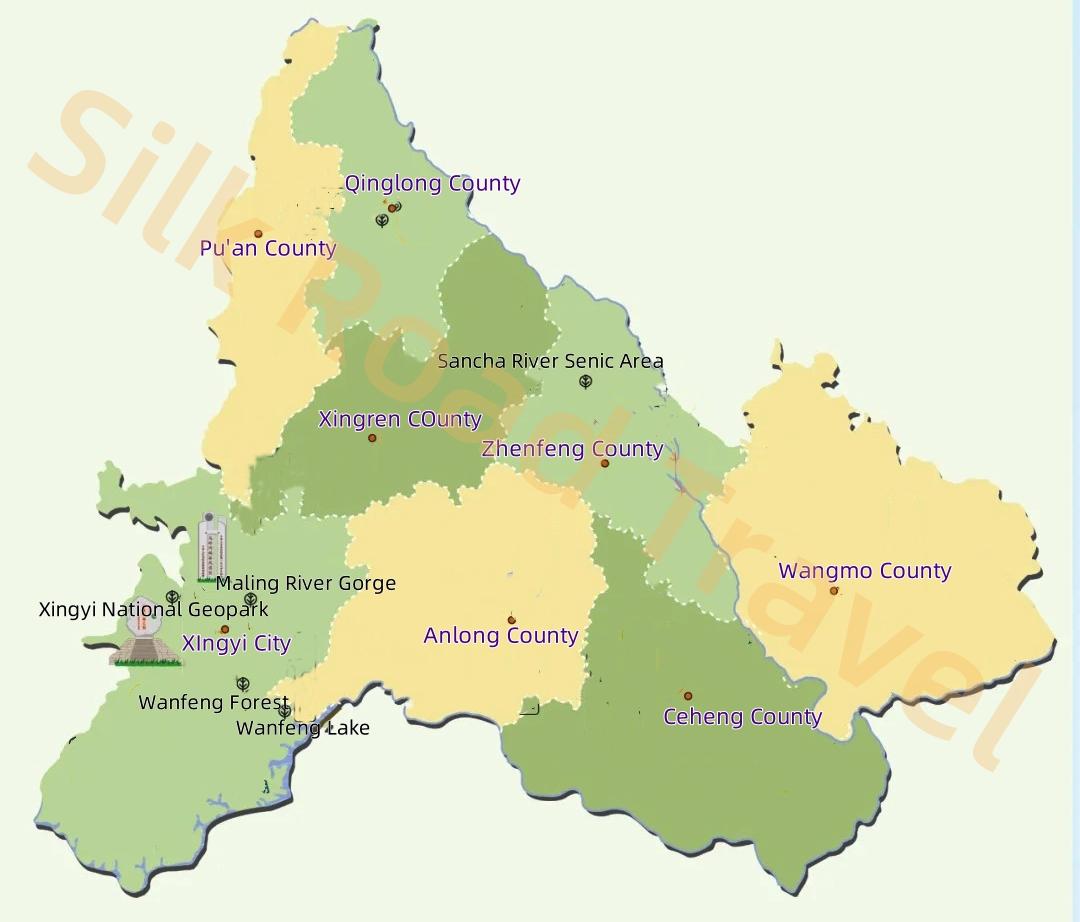 Guizhou Map, Guizhou China Map, Guizhou Tourist Map-Silk Road Travel