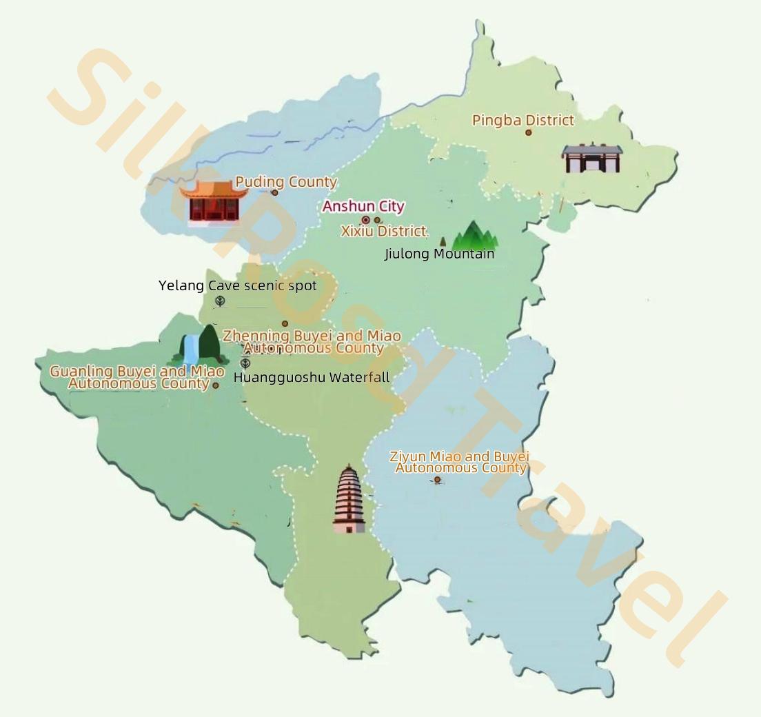 Guizhou Map, Guizhou China Map, Guizhou Tourist Map-Silk Road Travel