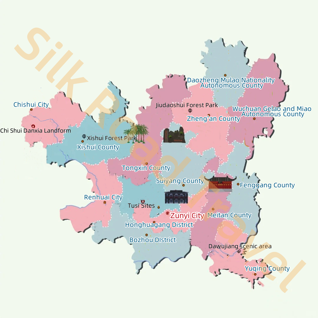 Guizhou Map, Guizhou China Map, Guizhou Tourist Map-Silk Road Travel