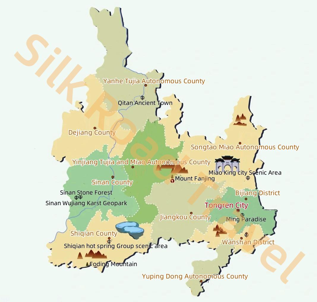 Guizhou Map, Guizhou China Map, Guizhou Tourist Map-Silk Road Travel