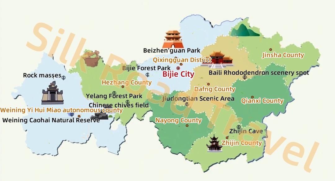 Guizhou Map, Guizhou China Map, Guizhou Tourist Map-Silk Road Travel