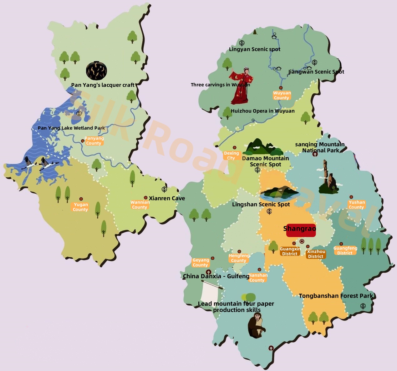 Jiangxi Maps-Silk Road Travel
