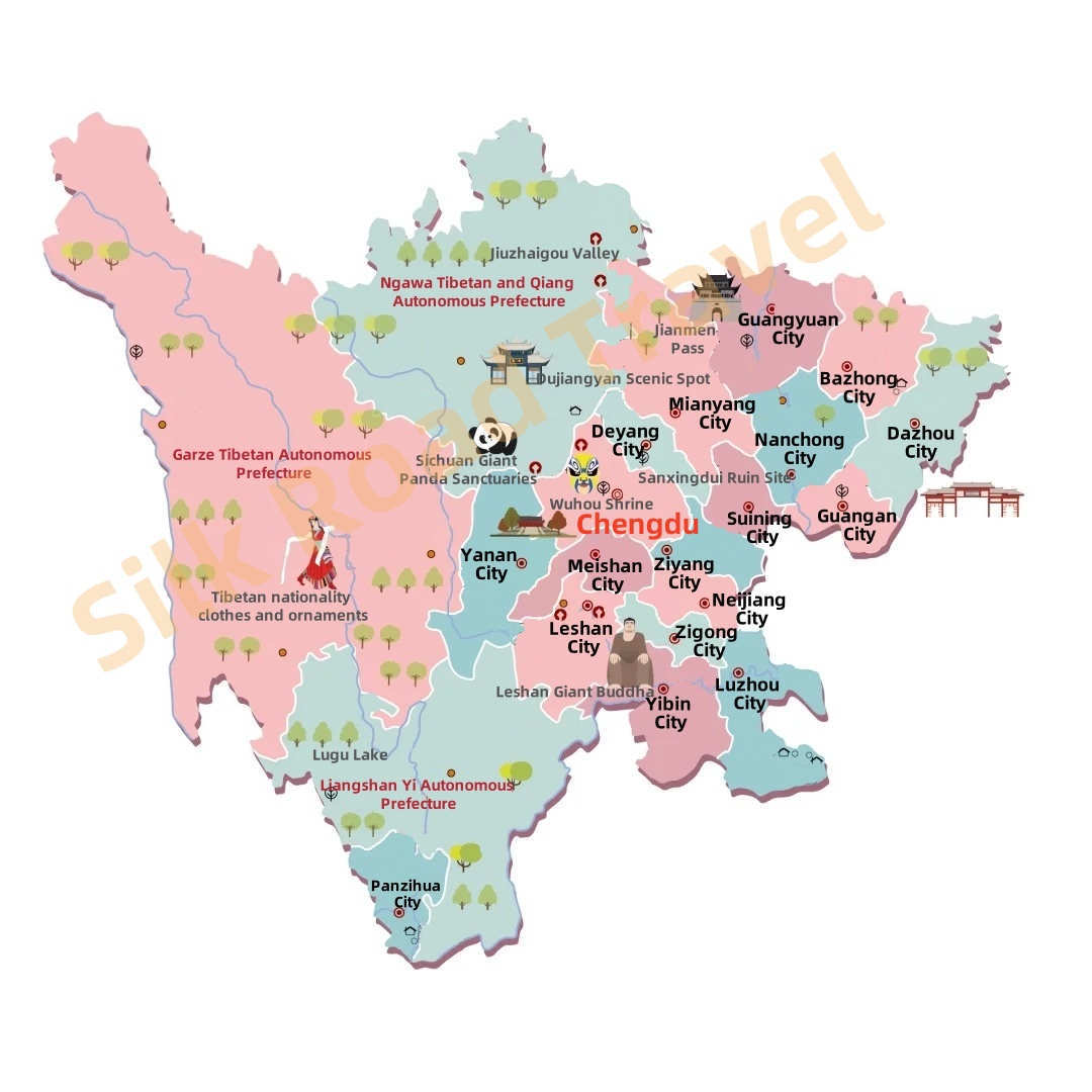 Sichuan Maps-Silk Road Travel