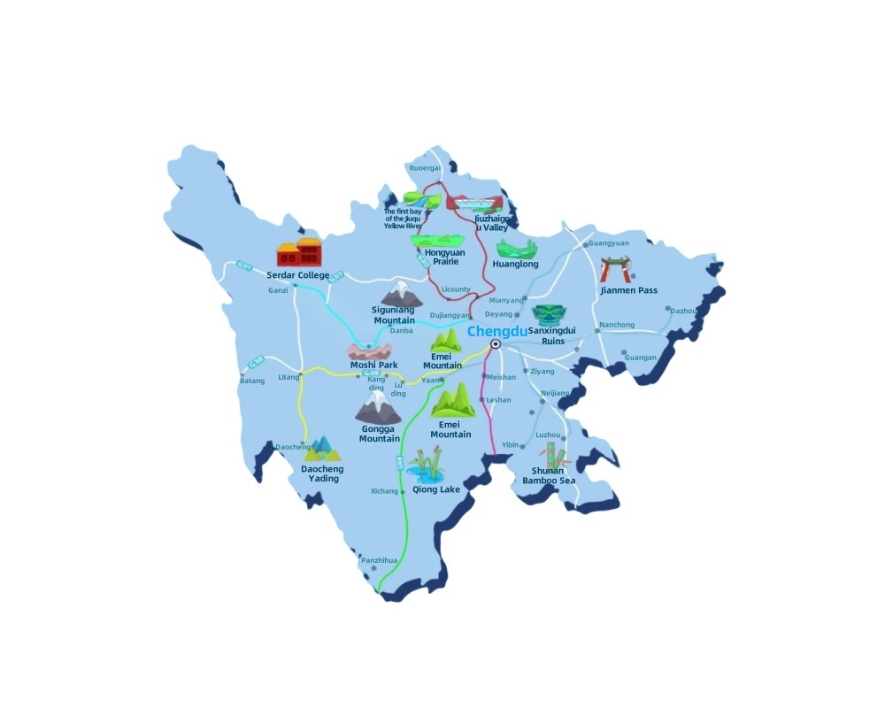 Sichuan Maps-Silk Road Travel