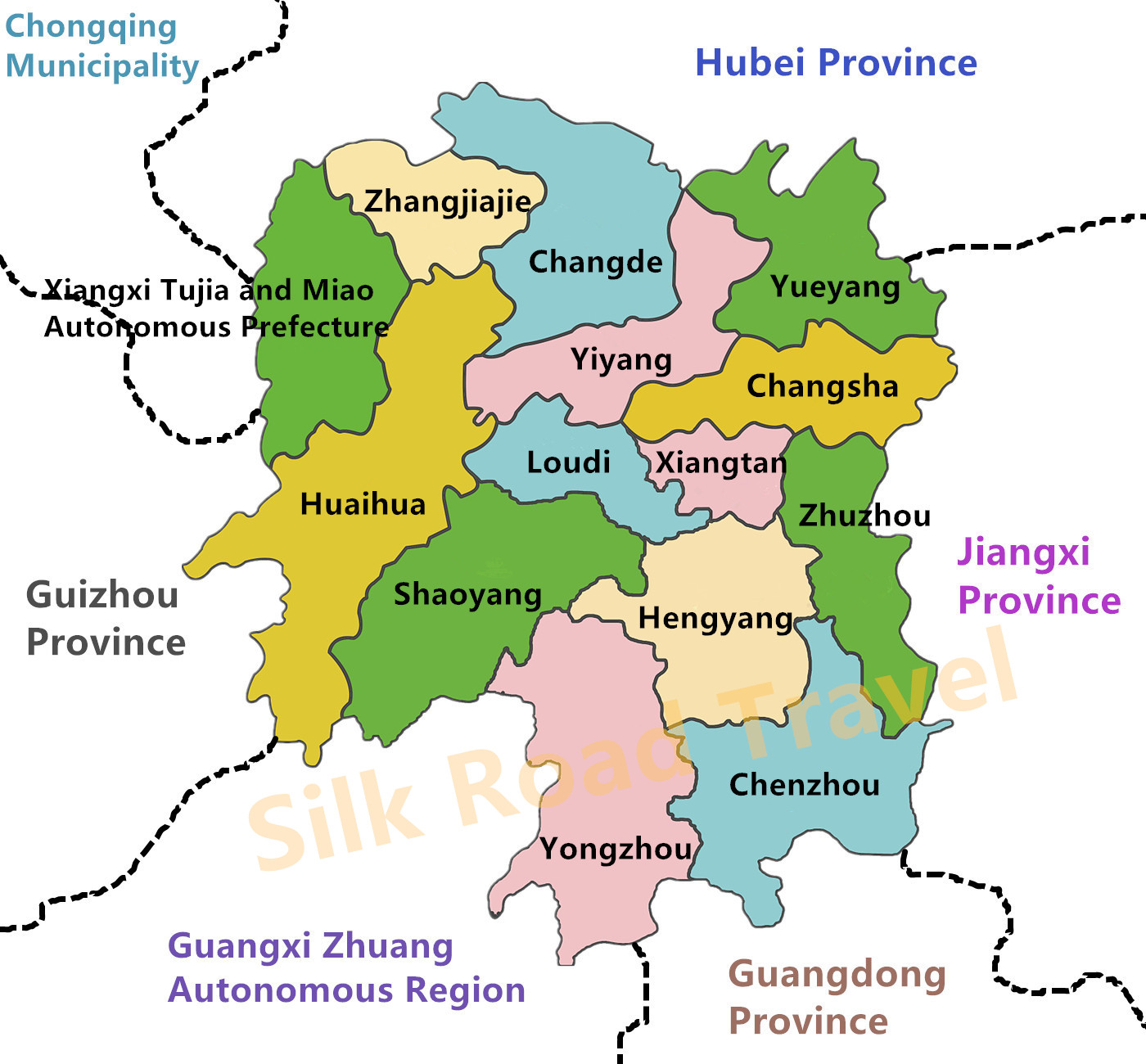 Hunan Map-Silk Road Travel