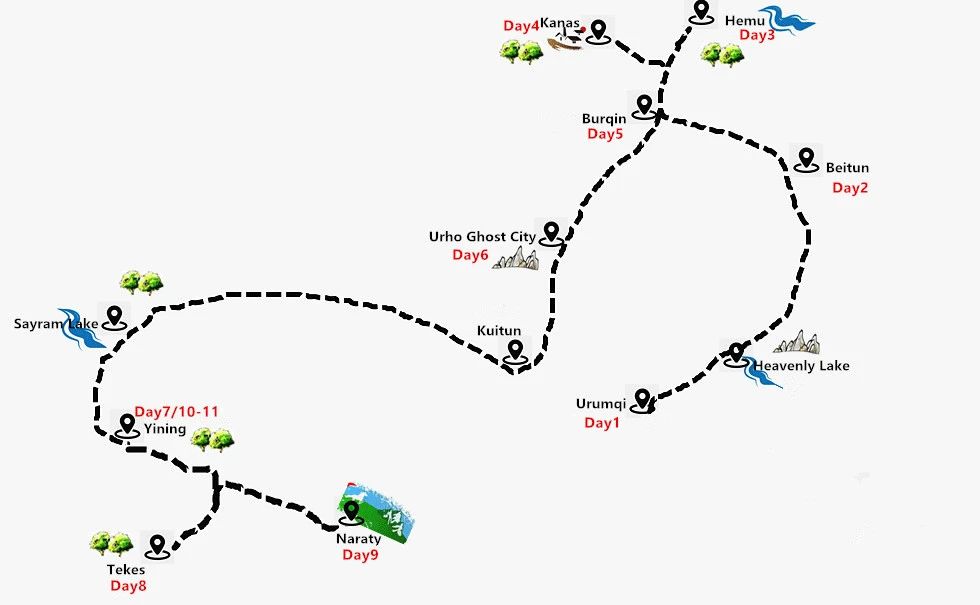 Unique North Xinjiang Group Tour: Kanas Lake, Nalati Grassland, Hemu ...