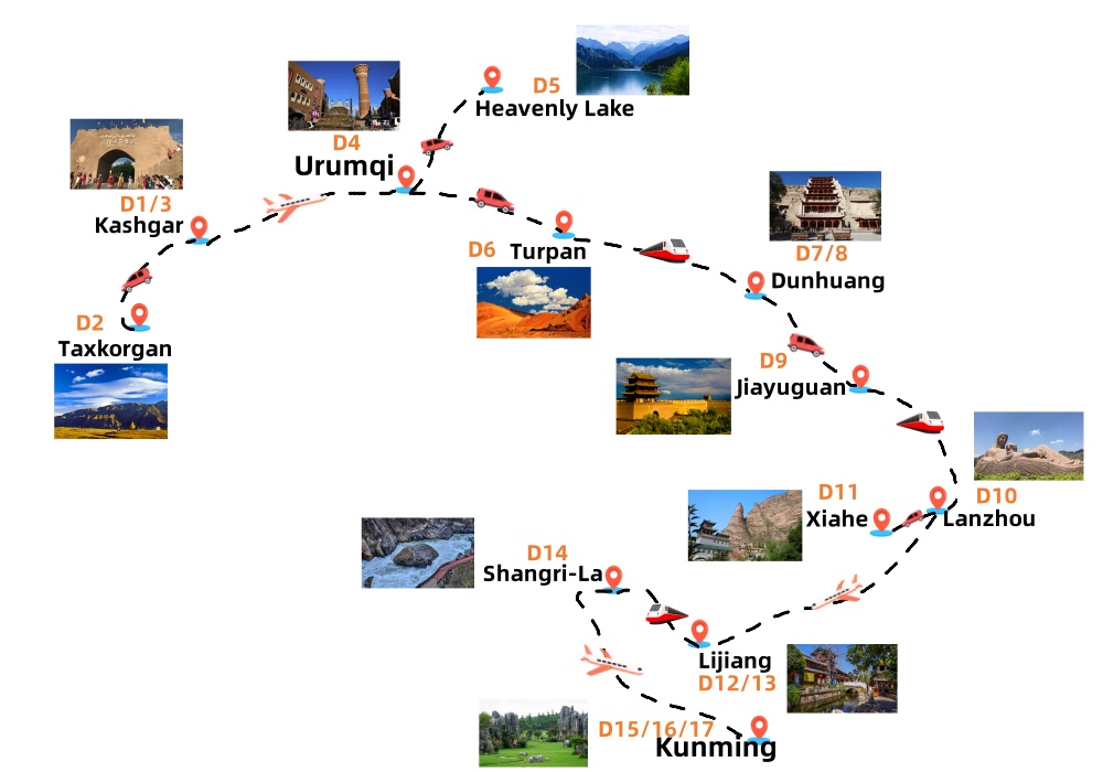 17 Days Silk Road and Yunnan Luxurious Tour